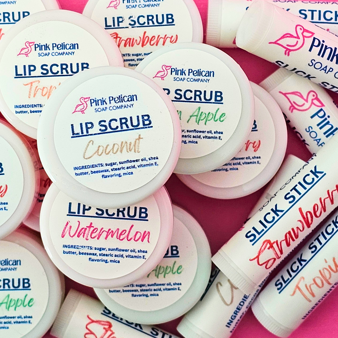Lip Scrub and Slick Sticks – Pink Pelican Soap Company